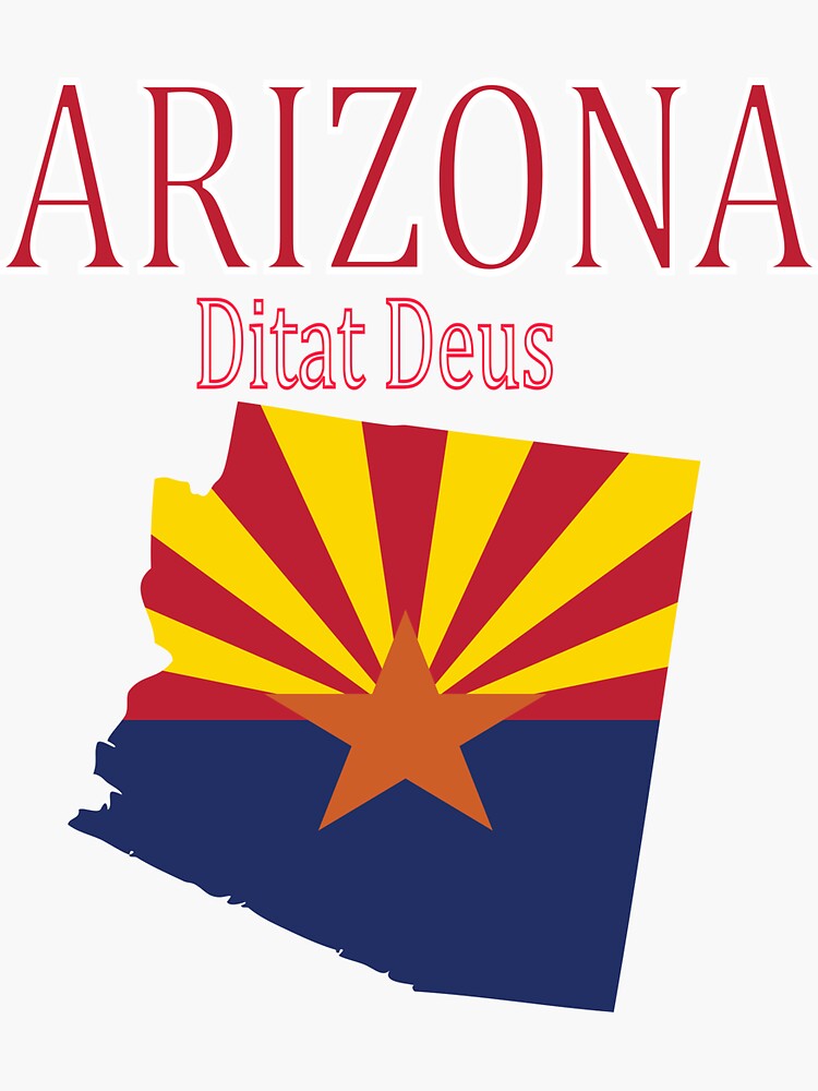 "Arizona - State Map and Motto" Sticker for Sale by EurekaThingsQED ...