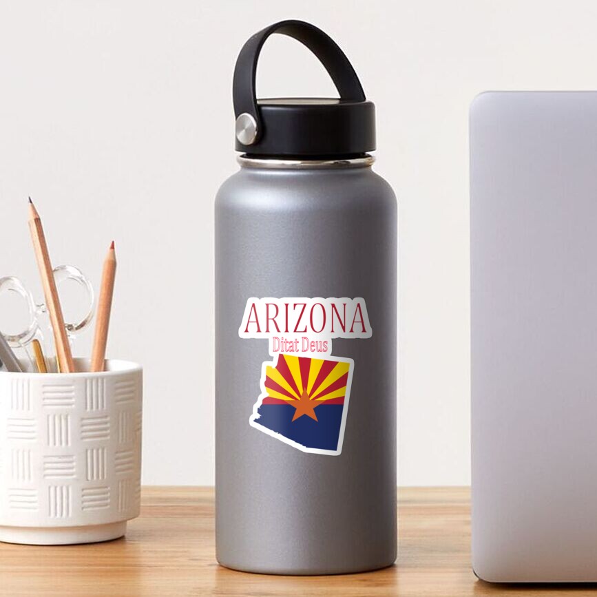 "Arizona - State Map and Motto" Sticker for Sale by EurekaThingsQED ...