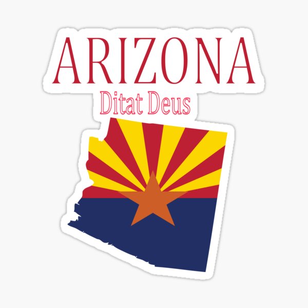 "Arizona - State Map and Motto" Sticker for Sale by EurekaThingsQED ...