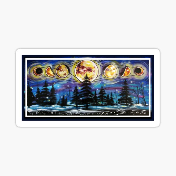 "Lunar Phases in the Snow" Sticker for Sale by RefCom | Redbubble