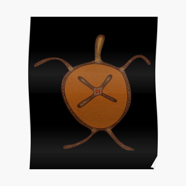 "Taíno Turtle Symbol sepia" Poster for Sale by liamaris | Redbubble