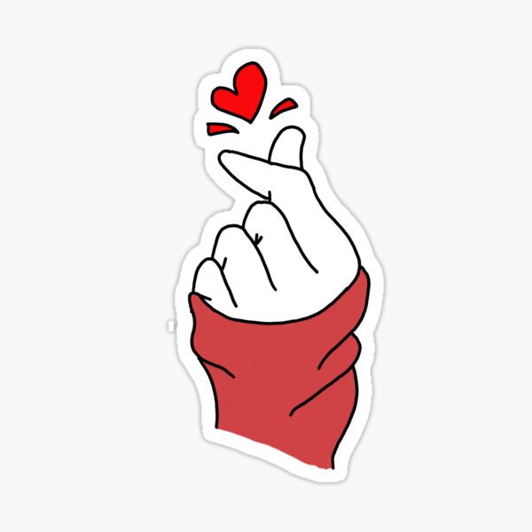 "Finger Heart" Sticker for Sale by love-101 | Redbubble