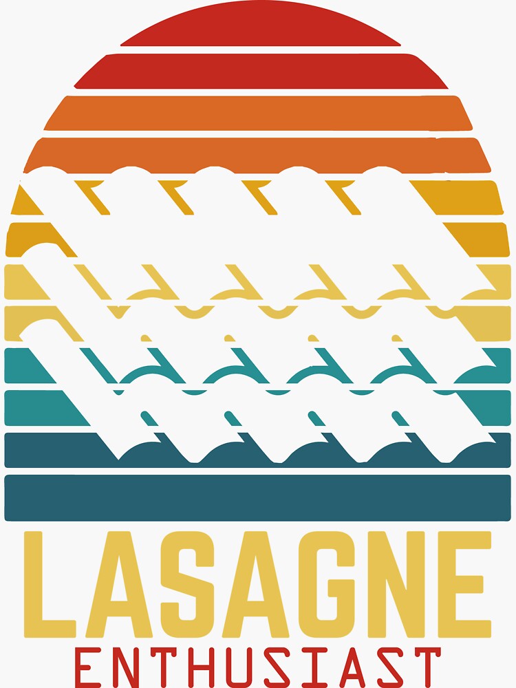 "Lasagna love retro saying" Sticker by Imutobi | Redbubble