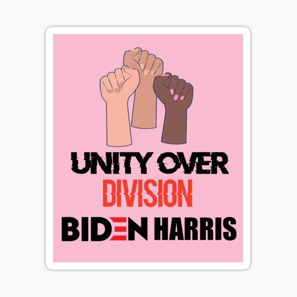 "Unity over division Biden harris" Sticker for Sale by Designhub14 | Redbubble
