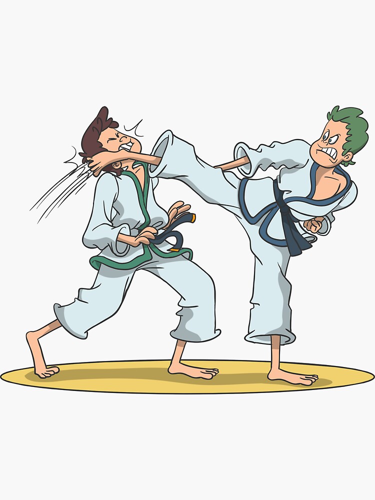 "Karate foot kicks head" Sticker for Sale by ansgarhugo | Redbubble