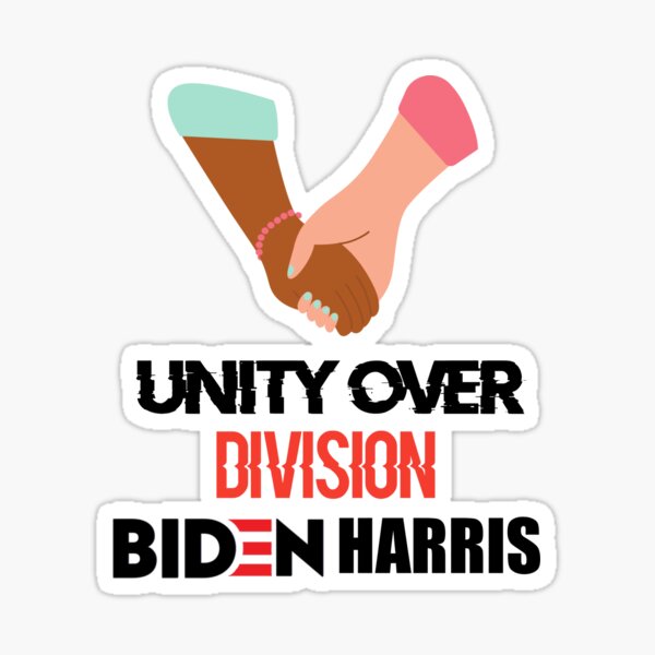 " Unity over division Biden harris" Sticker by Designhub14 | Redbubble