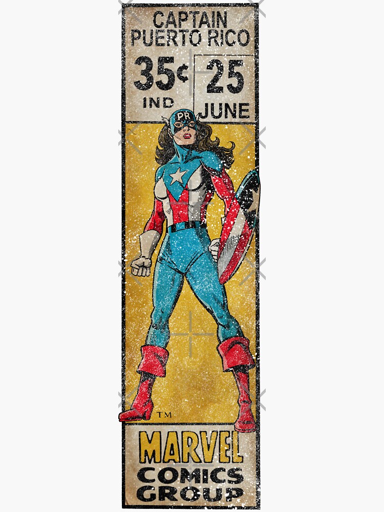 "Captain Puerto Rico - f" Sticker by 13thFloorDesign | Redbubble