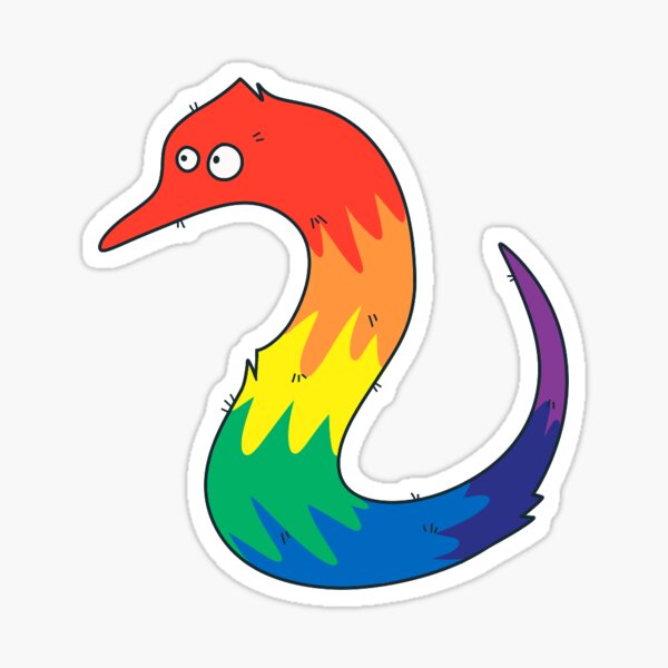 "Pride Rainbow worm on a string" Sticker by Starlight-J | Redbubble