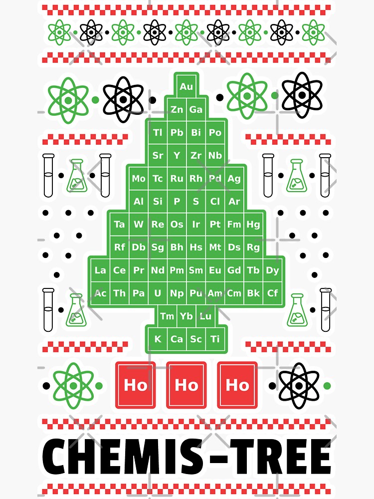 "Chemis-Tree Christmas Tree With Chemistry Elements " Sticker for Sale ...