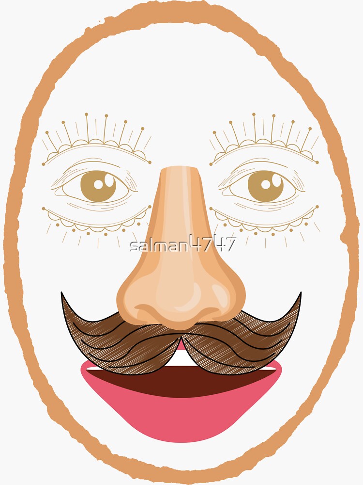 "funny men face " Sticker by salman4747 | Redbubble