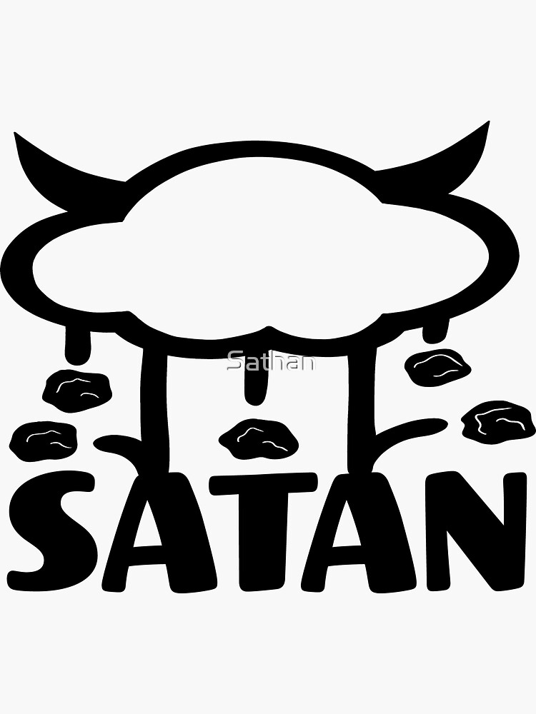 Pegatina «Salve Satanás Nube de tormenta en blanco y negro» de Sathan ...