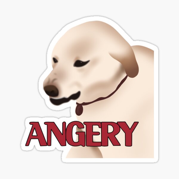 "Angery Dog Meme" Sticker for Sale by cowbpy-art | Redbubble