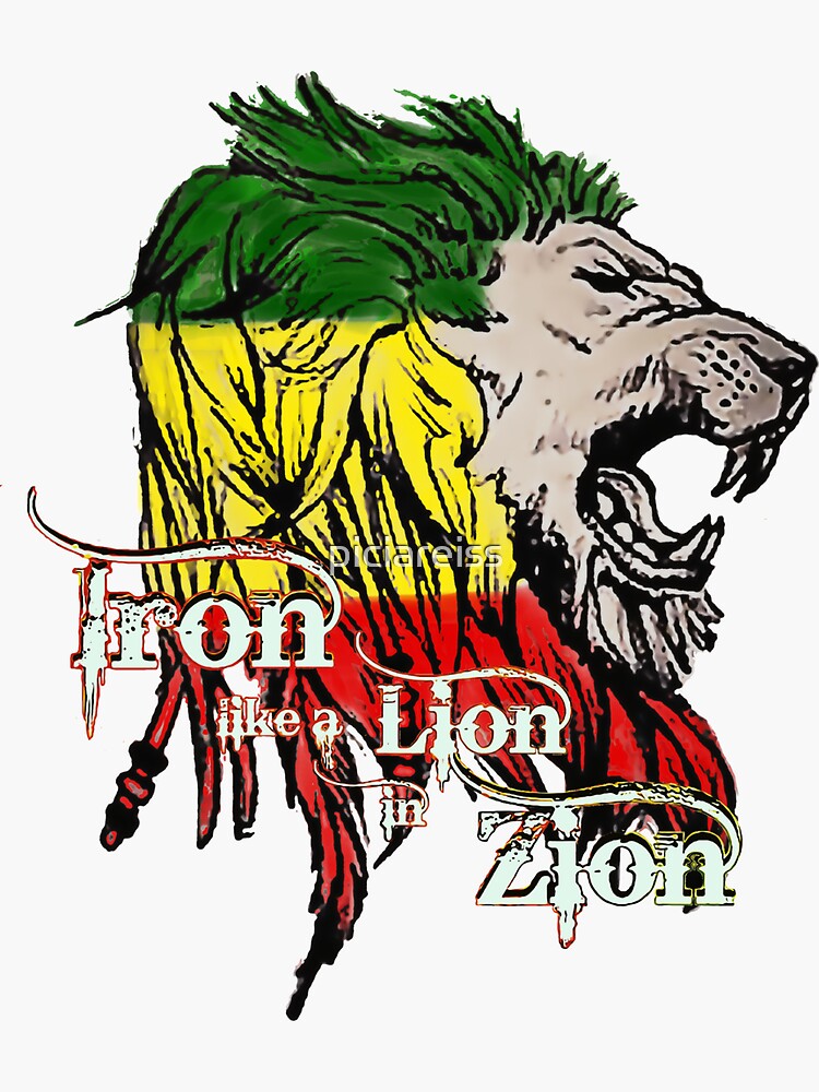 "Reggae Rasta Iron, Lion, Zion 5" Sticker by piciareiss | Redbubble