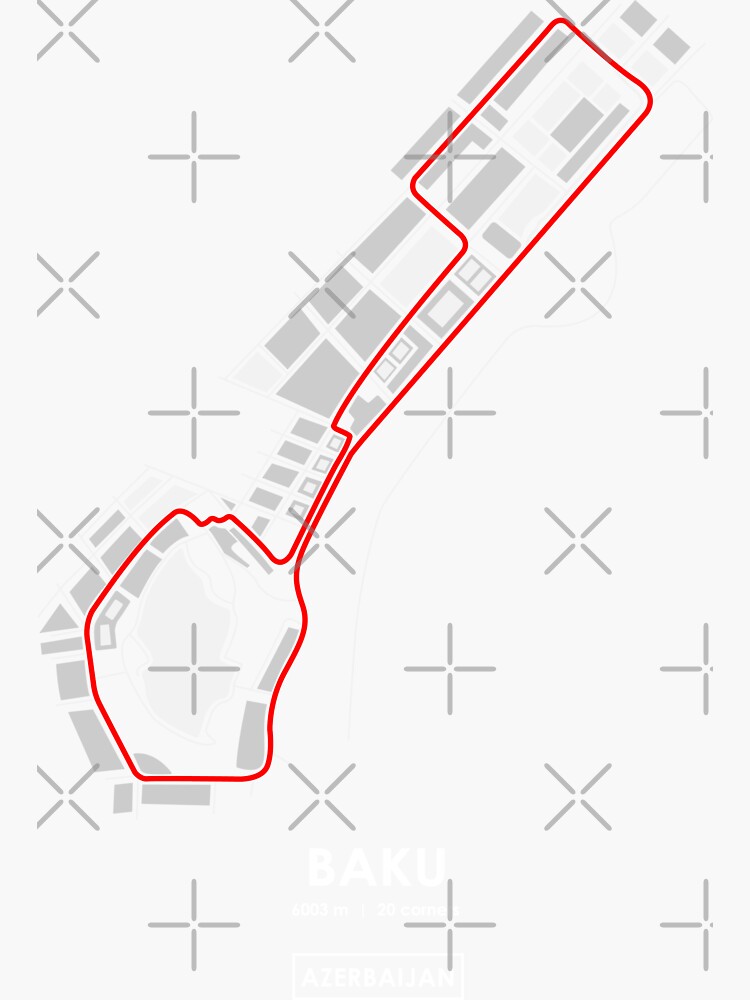 "BAKU - AZERBAIJAN TRACK MAP 2.0 RED" Sticker for Sale by ...