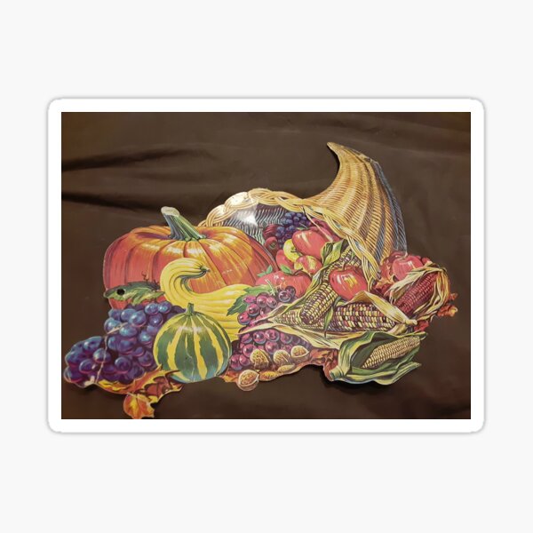 " Vintage Autumn Cornucopia" Sticker for Sale by Victoria Lynne ...