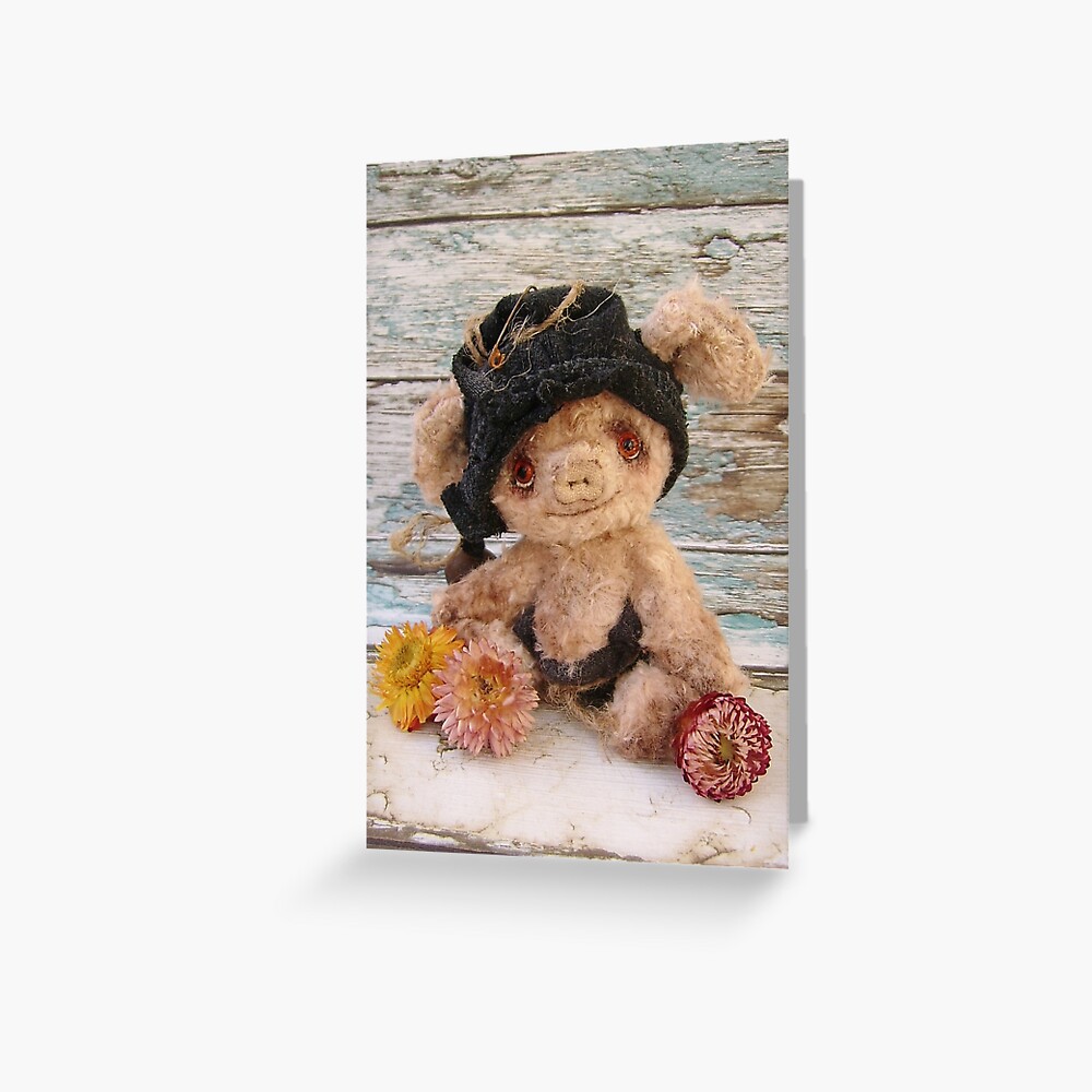"Handmade bears from Teddy Bear Orphans - Pookie Pig" Greeting Card for ...