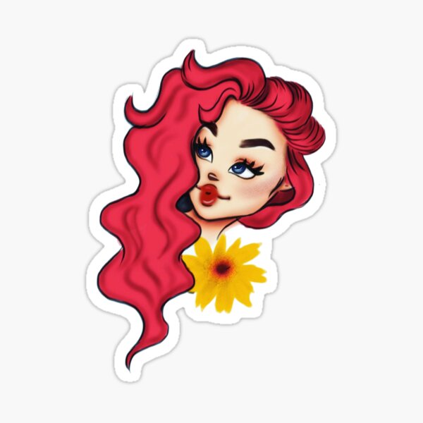 "character inspired by cute red hair " Sticker by sarona-store | Redbubble