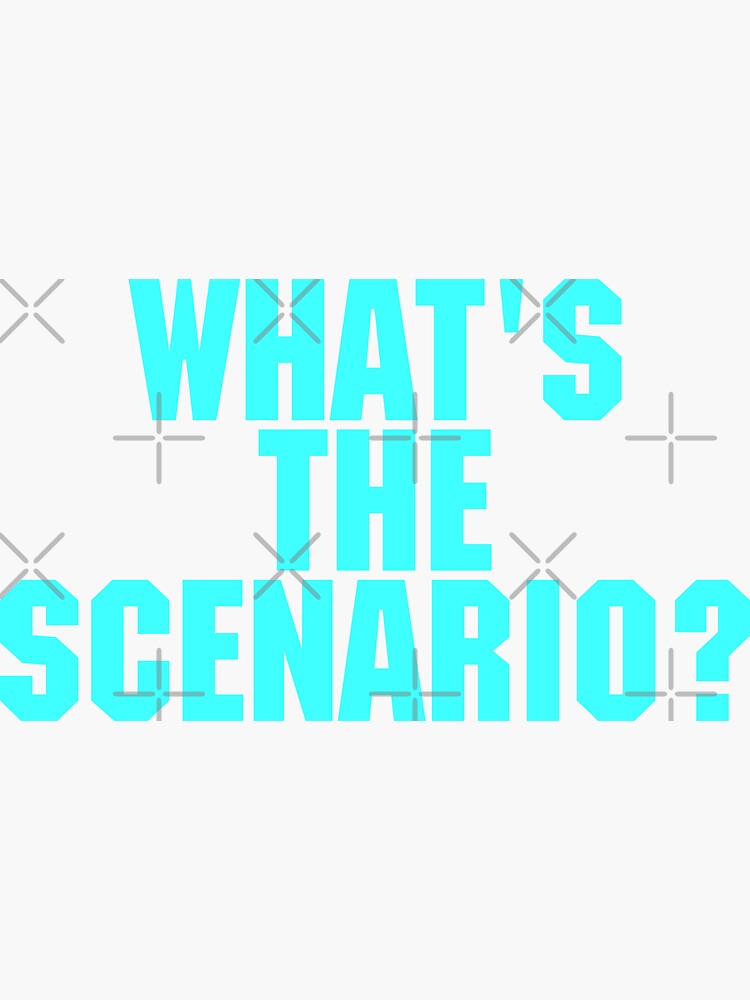 "SCENARIO" Sticker for Sale by ArtsyPop1 | Redbubble