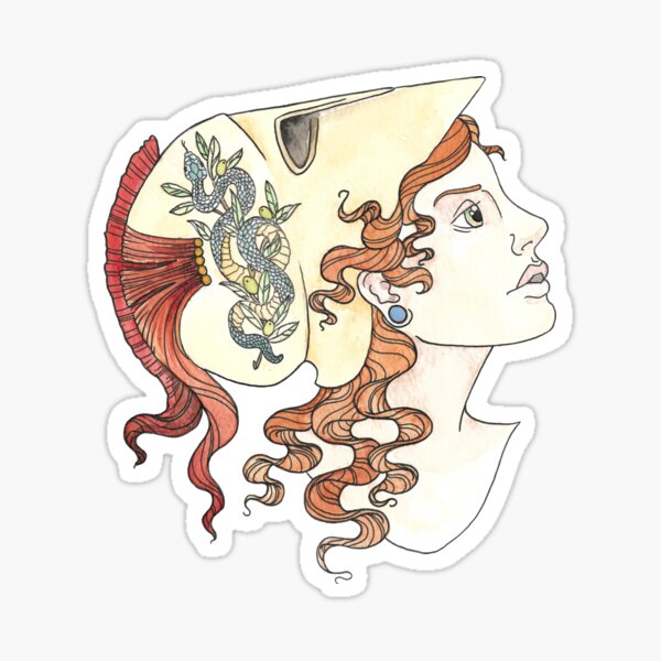 "Neo-traditional Athena" Sticker for Sale by aimedusa | Redbubble