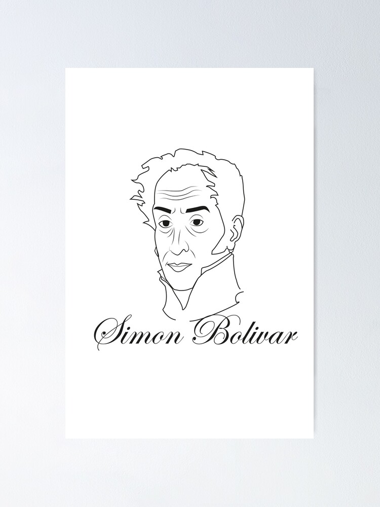 "Simon Bolivar Line Art" Poster for Sale by johnmgr21 | Redbubble