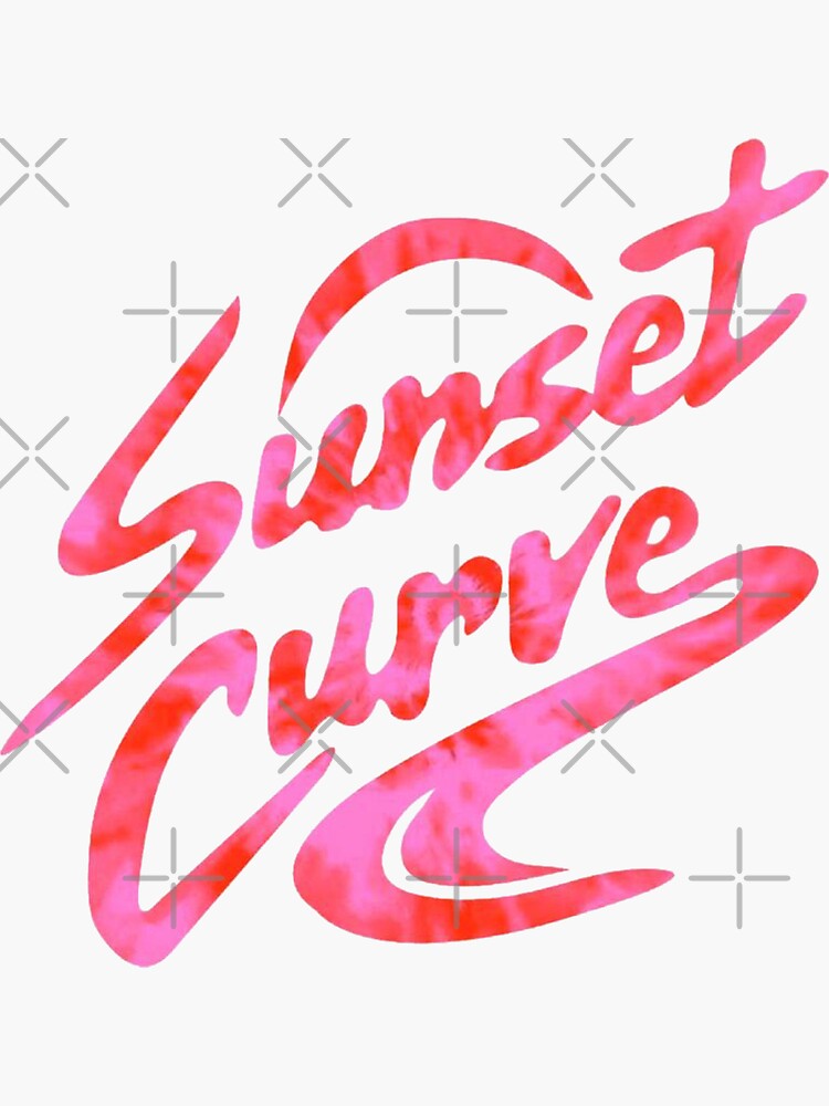 "Pink Sunset Curve" Sticker by arctictimes | Redbubble