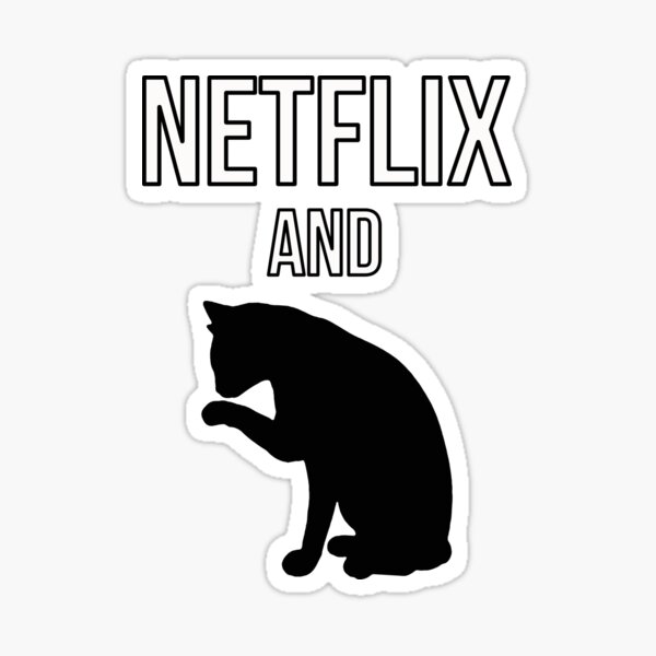 "Netflix and Cats" Sticker for Sale by NerdyWarehouse | Redbubble