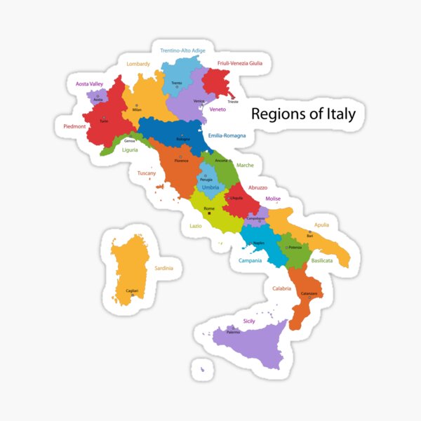 "regions of italy" Sticker for Sale by benny0291 | Redbubble