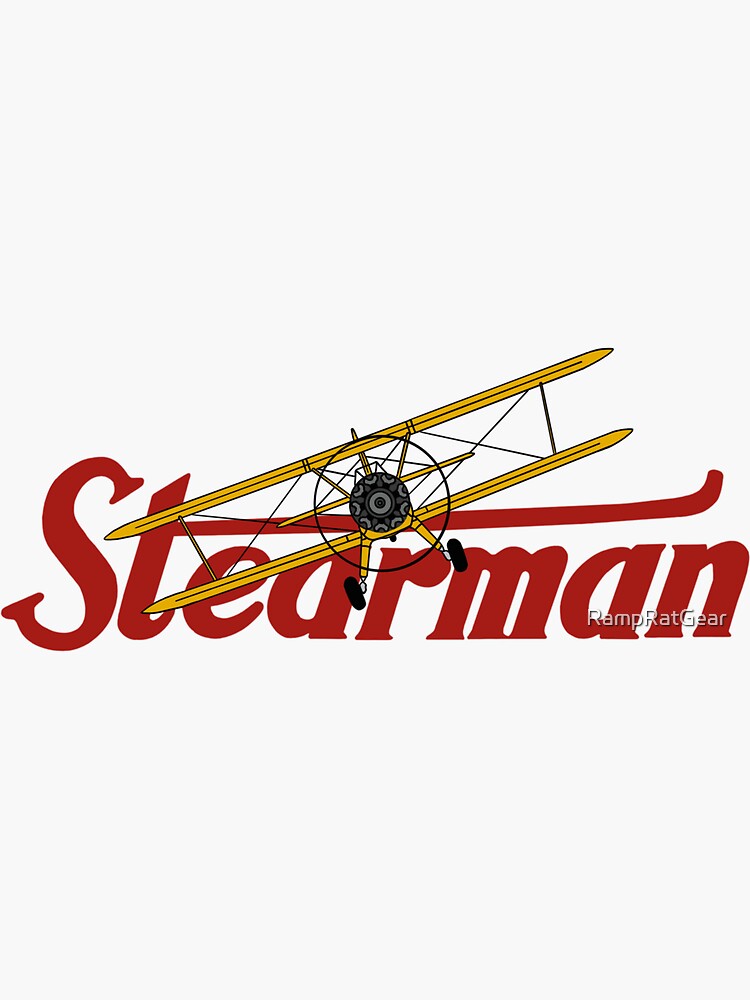 "Stearman Bi-Plane Iconic Vintage" Sticker for Sale by RampRatGear ...