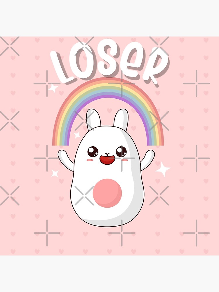 "Kawaii Cute Rainbow Bunny Rabbit Sassy Rude Mean Loser " Poster by ...