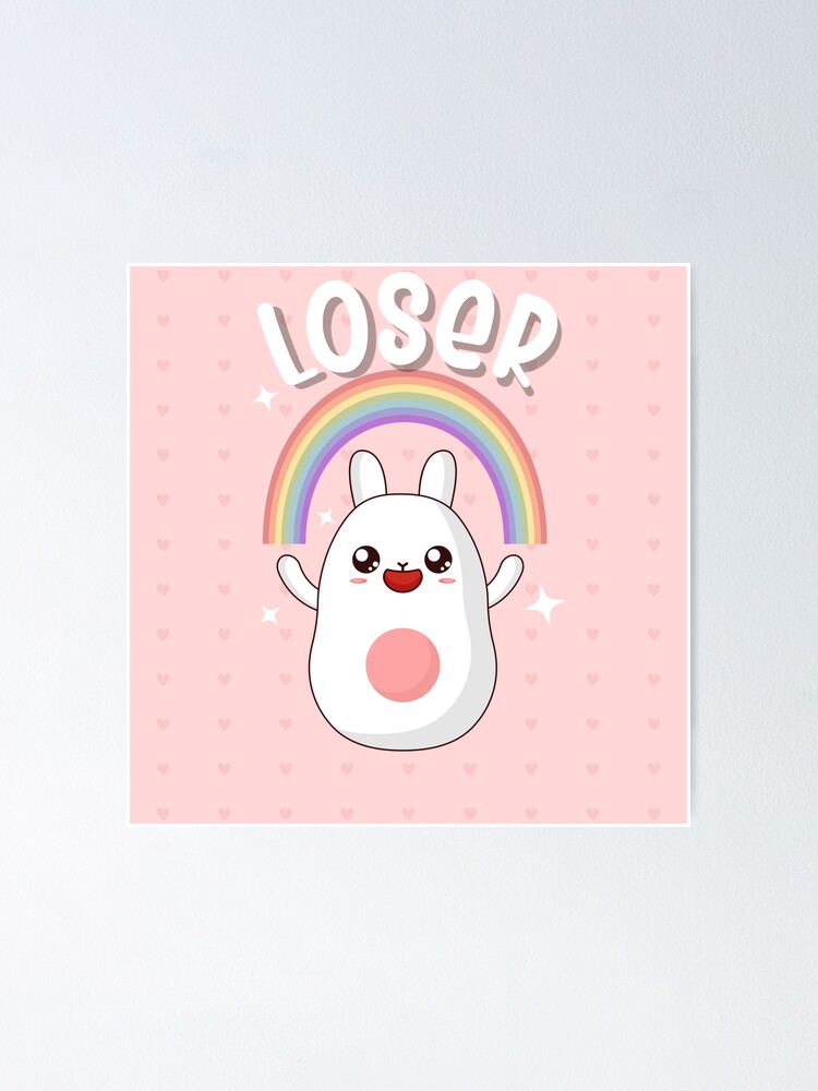 "Kawaii Cute Rainbow Bunny Rabbit Sassy Rude Mean Loser " Poster by ...