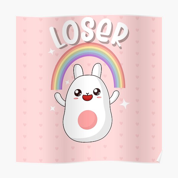 "Kawaii Cute Rainbow Bunny Rabbit Sassy Rude Mean Loser " Poster by ...