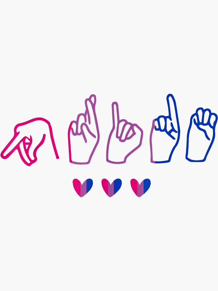 "Bisexual ASL Pride - Bi Sign Langauge Bisexuality Outfit " Sticker for ...