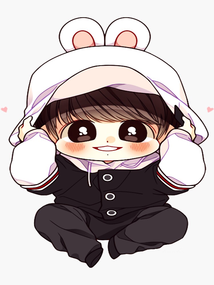 "Chibi jk" Sticker for Sale by Halalstore | Redbubble