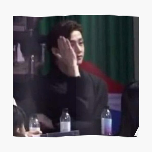 "Embarrassed Bang Chan meme" Poster for Sale by MintyLix | Redbubble