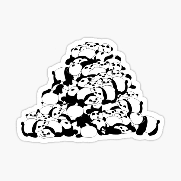"Melting Panda Pile" Sticker for Sale by PetStories | Redbubble