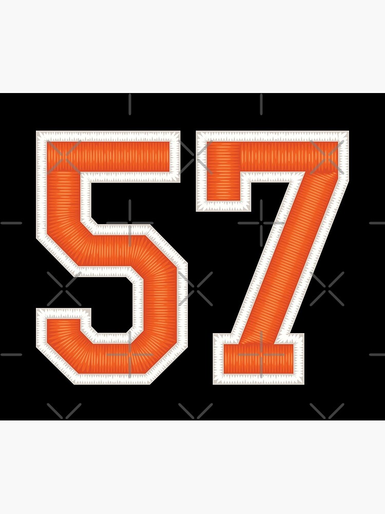 "Sports Number 57 Jersey fifty-seven Orange" Throw Blanket for Sale by ...