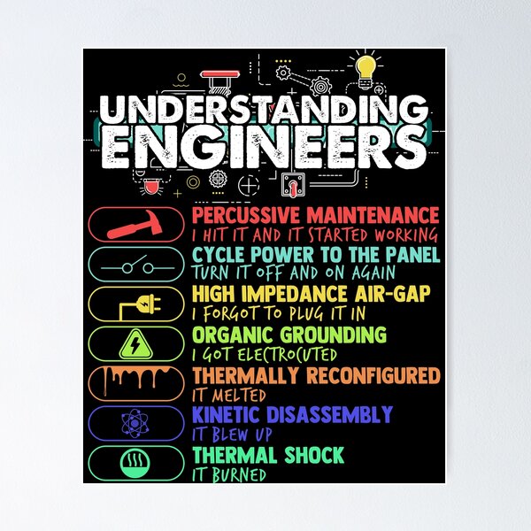 "Understanding Engineers - Funny Engineer Gift" Poster for Sale by Tee ...