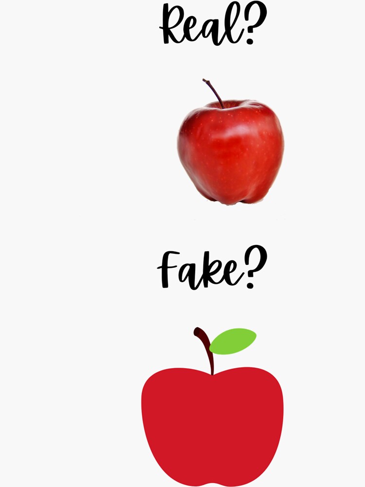 "Real or Fake? - apple" Sticker for Sale by nadiyayaseengo | Redbubble