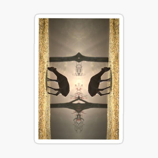 "deer mirror effect" Sticker by blurry-mind | Redbubble