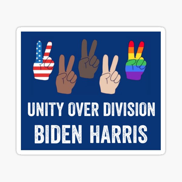"Unity over division Biden harris " Sticker for Sale by Designhub14 | Redbubble