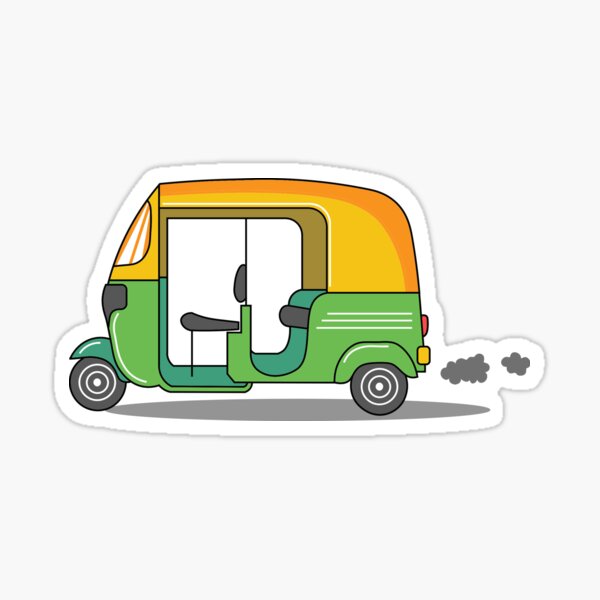 "Colourful Fun Rickshaw Print" Sticker for Sale by thelazyllama | Redbubble
