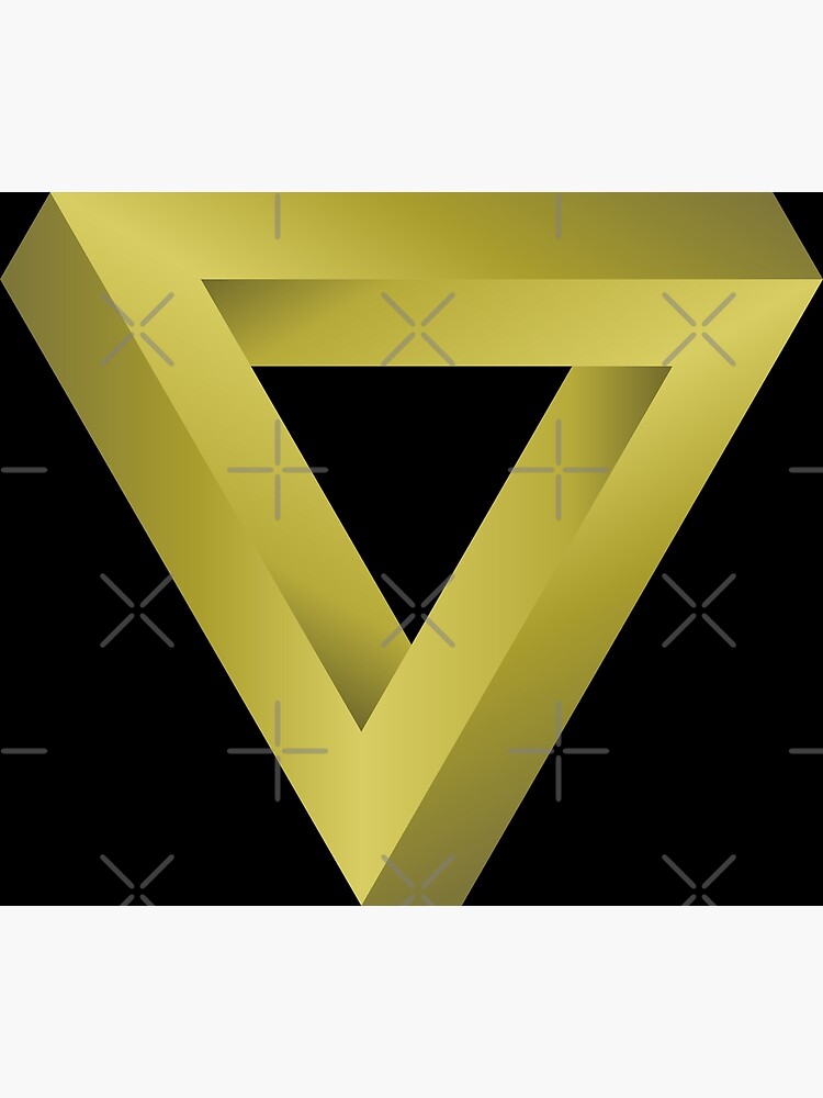 "The Impossible Penrose Triangle Optical Illusion Art ( Gold ...