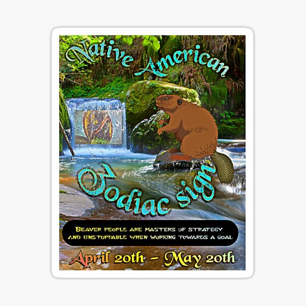 "Native American Zodiac sign Beaver" Sticker for Sale by ...
