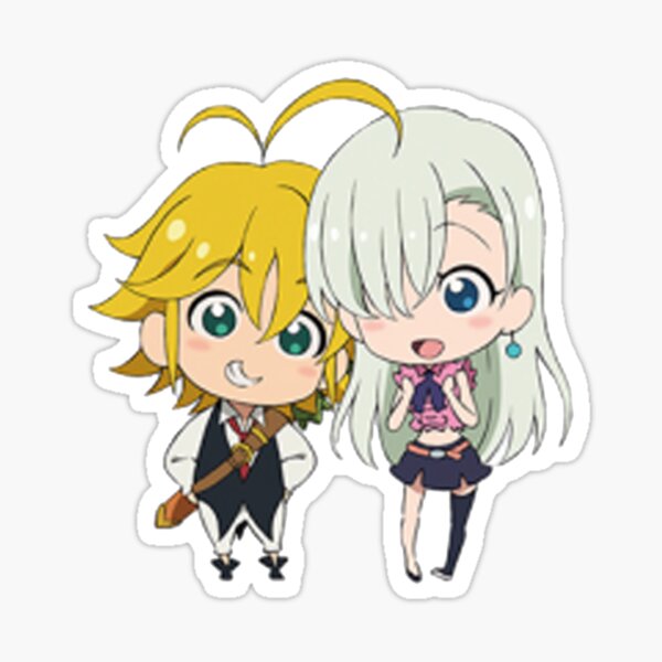 "Seven Deadly Sins Meliodas and Elizabeth Liones Chibi" Sticker for ...