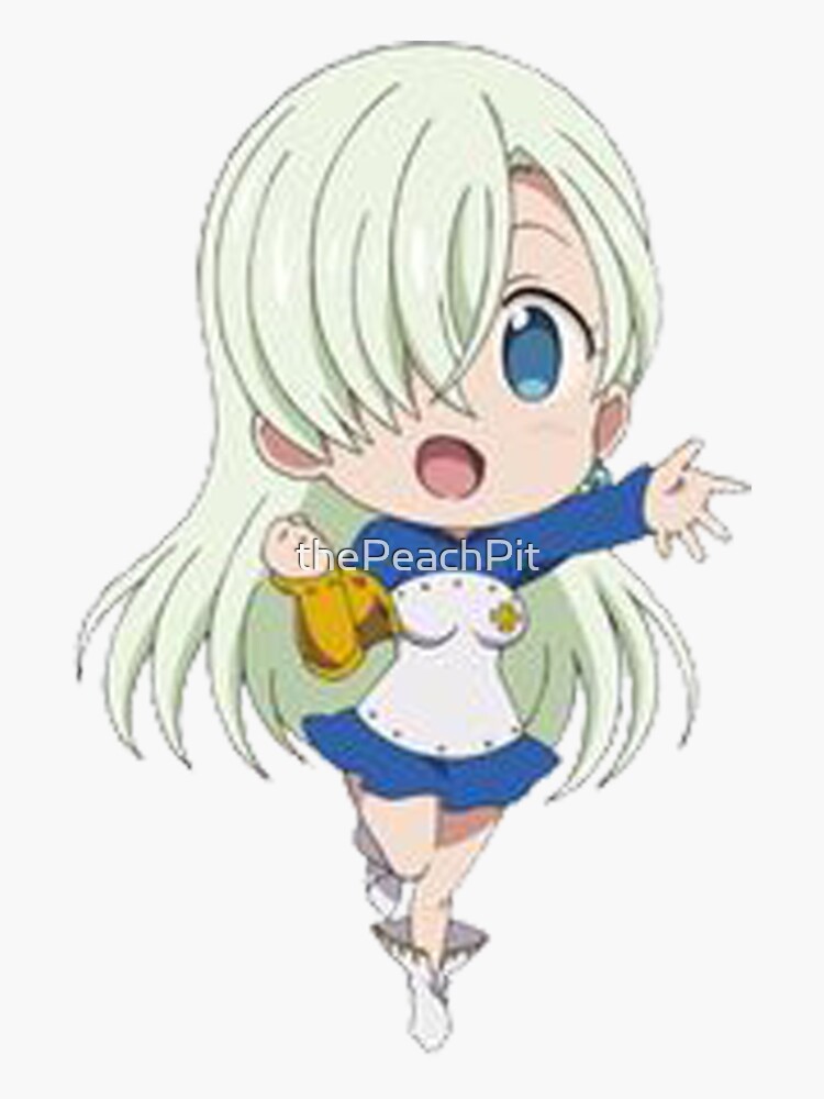 "Seven Deadly Sins Elizabeth Liones Chibi" Sticker by thePeachPit ...