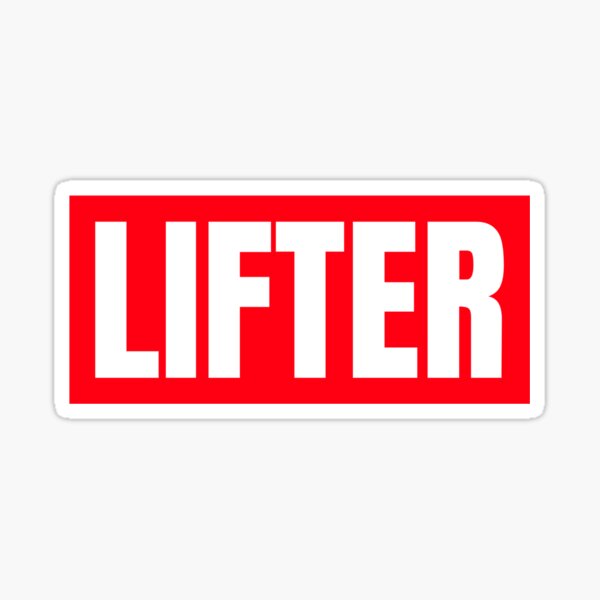 "LIFTER Red Logo" Sticker for Sale by HeavyLiftGift | Redbubble