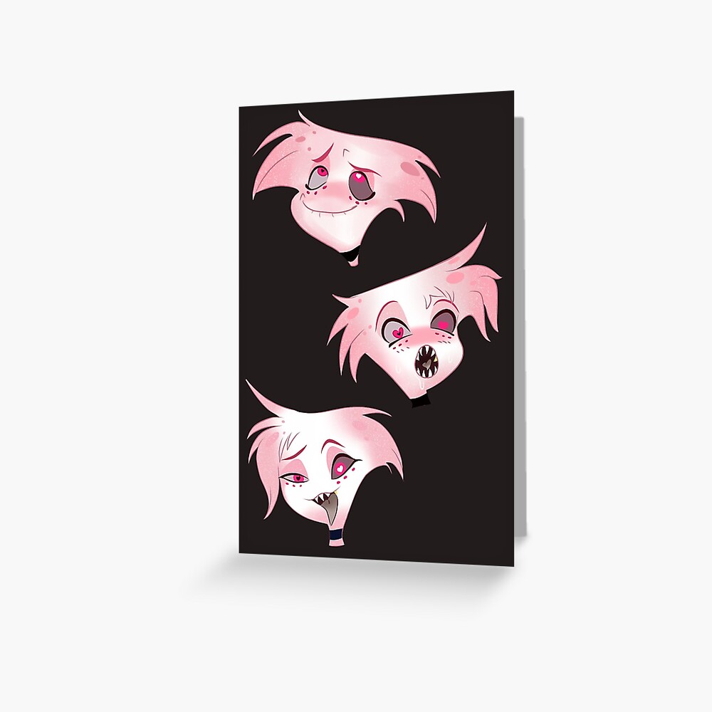 "(BLACK) Angel Dust expressions hazbin hotel" Greeting Card by ...