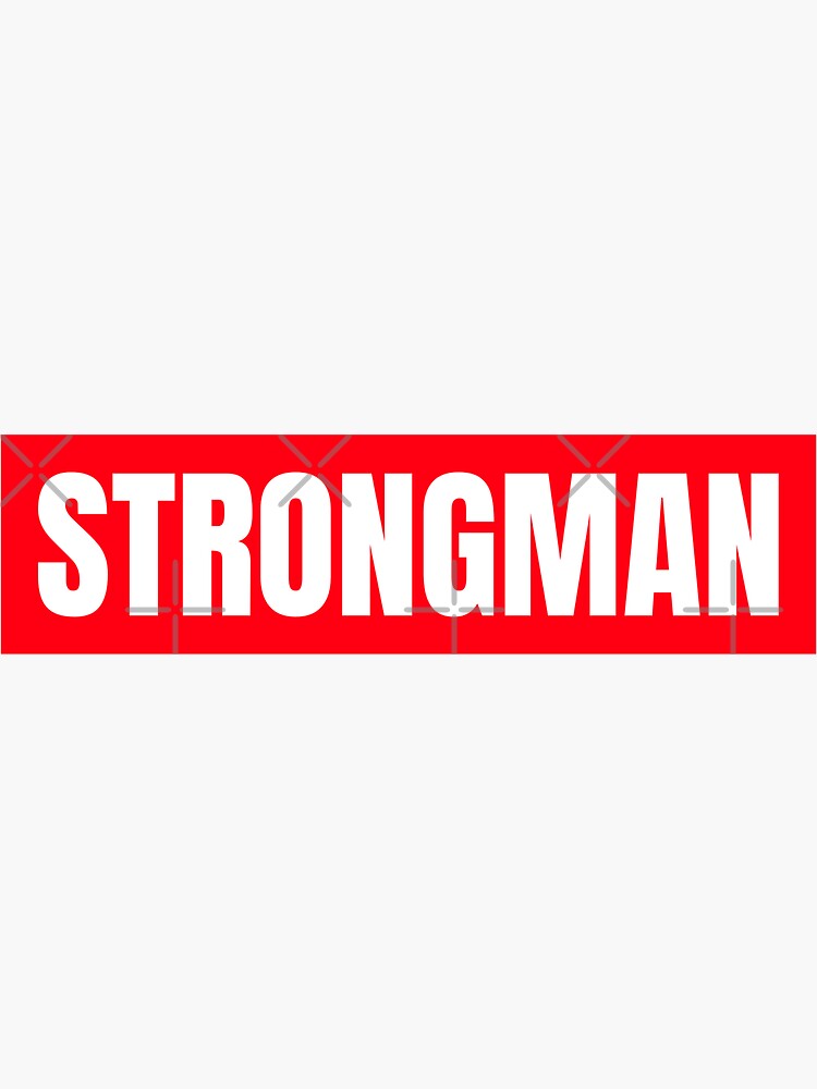 "STRONGMAN Red Logo" Sticker for Sale by HeavyLiftGift | Redbubble