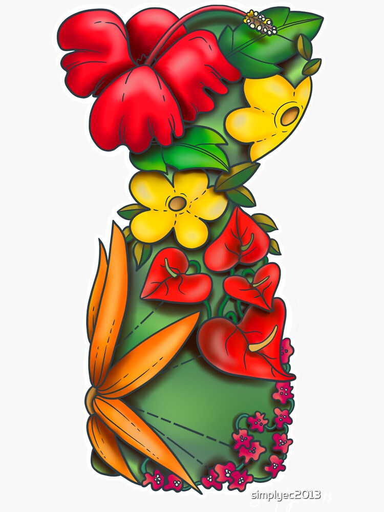 "Guam Latte Stone Floral" Sticker for Sale by simplyec2013 | Redbubble