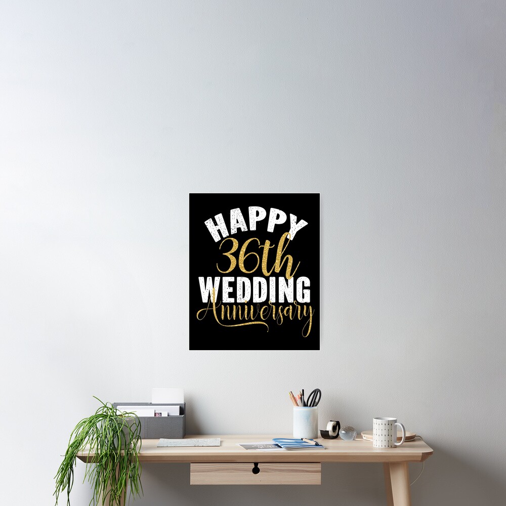 "Happy 36th Wedding Anniversary Matching Gift For Couples graphic ...
